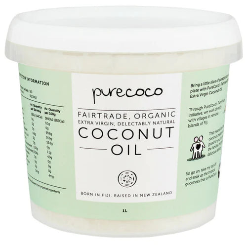 PURE COCO ORGANIC COCONUT OIL 1L TUB – Simply Organic NZ