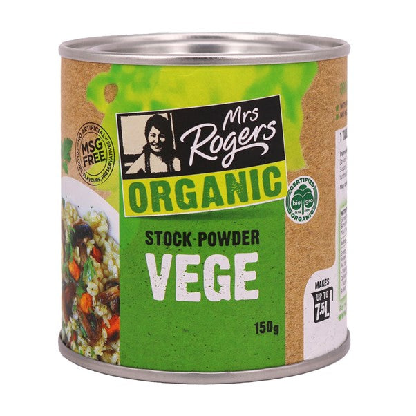 MRS ROGERS ORGANIC VEGETABLE STOCK POWDER 150G – Simply Organic NZ