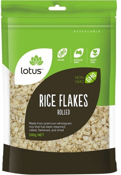 LOTUS ROLLED RICE FLAKES 500G – Simply Organic NZ