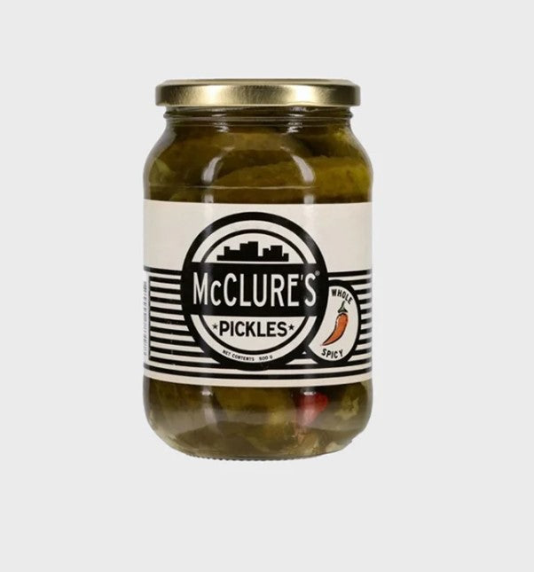 MCCLURES WHOLE SPICY PICKLES 500G – Simply Organic NZ