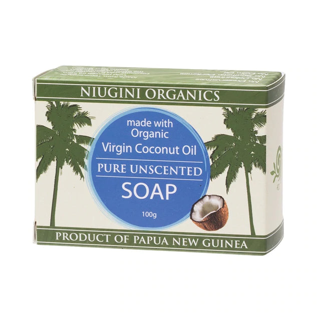 NIUGINI ORGANIC UNSCENTED COCONUT SOAP 100G – Simply Organic NZ