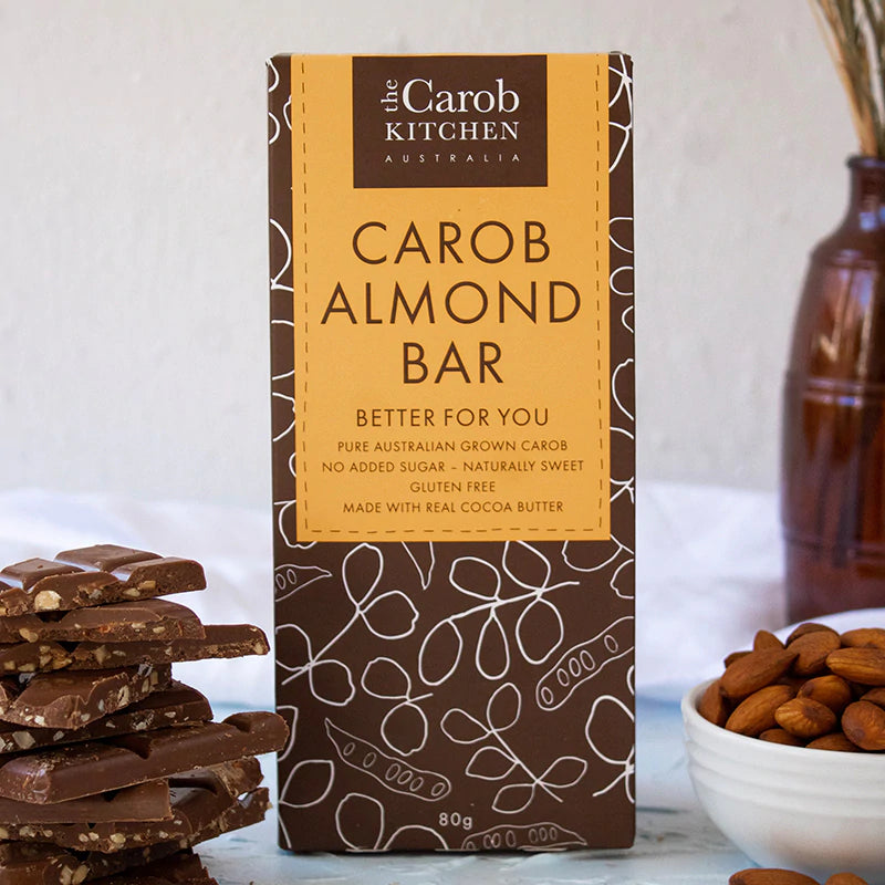 CAROB KITCHEN CAROB ALMOND CHOCOLATE BAR 80G – Simply Organic NZ