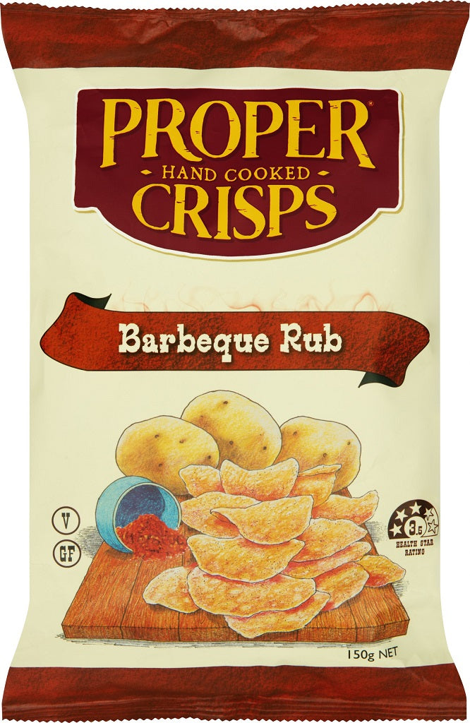 PROPER CRISPS BARBEQUE RUB CHIPS 150G – Simply Organic NZ