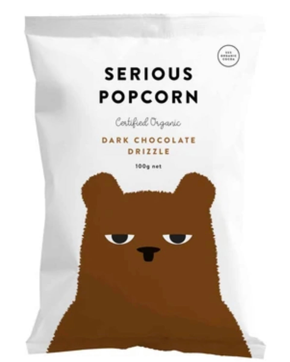 SERIOUS FOODS POPCORN DARK CHOCOLATE 100G – Simply Organic NZ