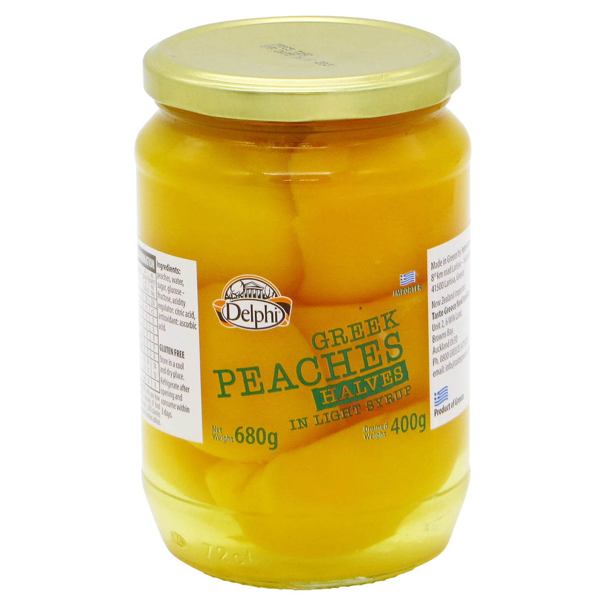 DELPHI GREEK PEACHES IN SYRUP 400G – Simply Organic NZ